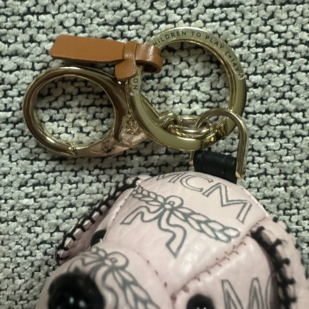 MCM | Bags | Mcm Pink Dog Leather Bag Charm Keychain New | Poshmark